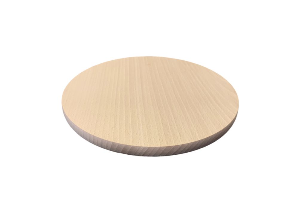 25cm Solid Beech Plain Round Chopping Board or Plaque no groove The Wooden Box Mill